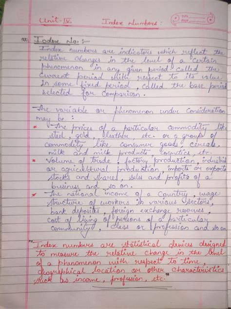 index number notes pdf