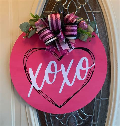 Xoxo Valentines Day Door Sign Valentines Day Door Hanger Valentines Day Wood Signs Xoxo