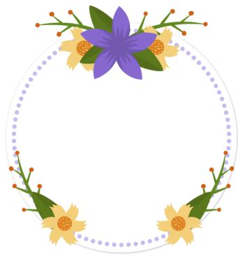Круглая цветочная рамка для текста ПНГ на Прозрачном Фоне • Скачать PNG ...