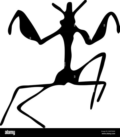 Silhouette Of Mantis Mantis Close Up Detailed Vector Mantis Icon On