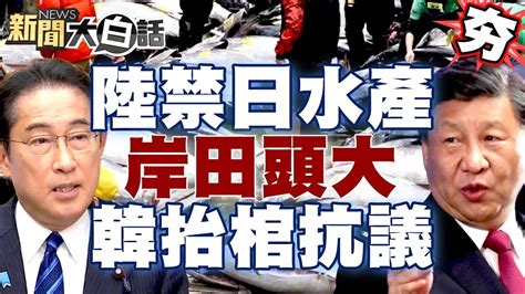 中國大陸禁日本水產岸田文雄頭大！韓國穿喪服、海女抬棺抗議 【新聞大白話精選】 Youtube