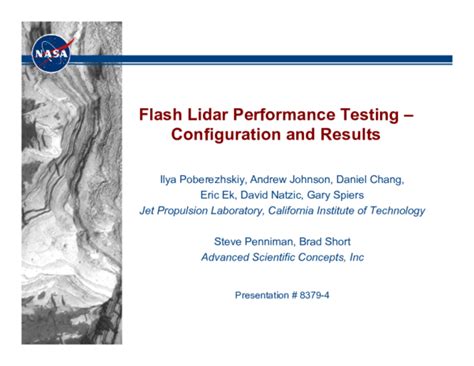 Pdf Flash Lidar Performance Testing Configuration And Results
