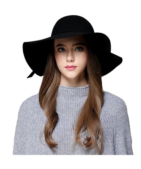 Womens Foldable Wide Brim Beach Retro Fedora Floopy Wool Felt Hat