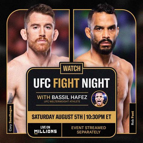 Bassil Hafez UFC WatchParty Fight Streamed Separately August 5th