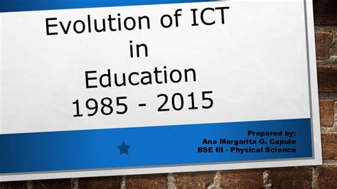 Evolution Of Ict In Education