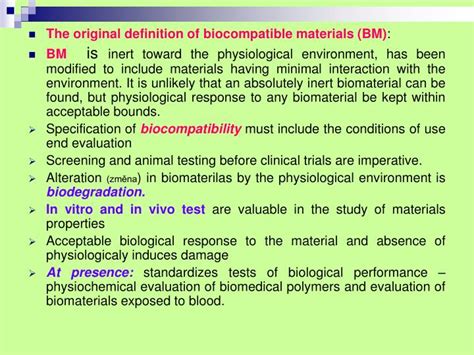 Ppt Biomaterials And Biocompatibility Biological Response Biocompatibility Tests Lenka