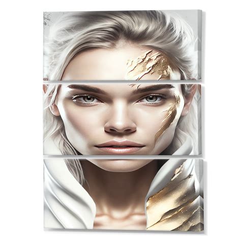 Hokku Designs Eldrid Abstract Geode Gold On Face I 3 Piece Wrapped