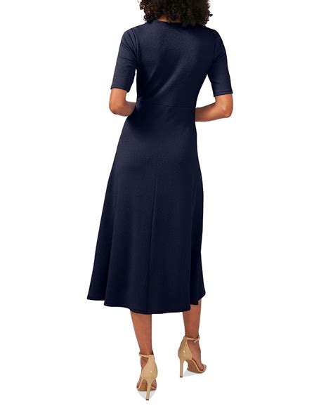 Vince Camuto Womens Twist Front V Neck Midi Dress Macys