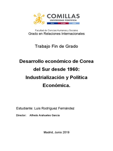 Industrialización Y Desarrollo Económico De Corea Del Sur Pdf