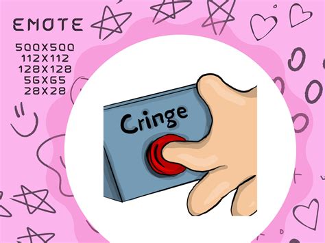 Cringe Button Emote Twitch Emote Discord Emote Emote Etsy