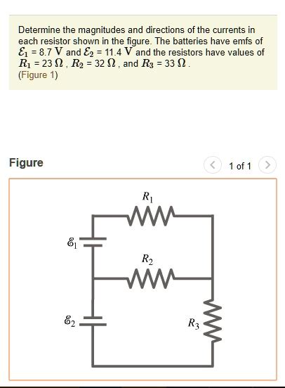 Solved Determine The Magnitudes And Directions Of The Currents In Each Resistor Shown In The
