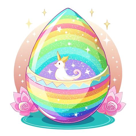 Premium Vector A Rainbow Egg With A Rainbow On It