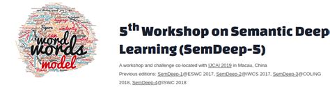 5th Workshop On Semantic Deep Learning Semdeep 5 By Artem Revenko