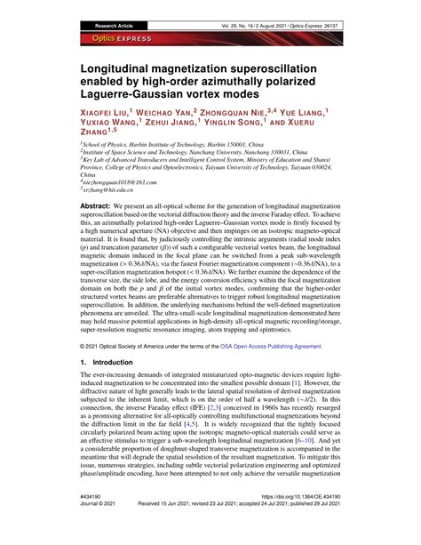 Pdf Longitudinal Magnetization Superoscillation Enabled By High Order