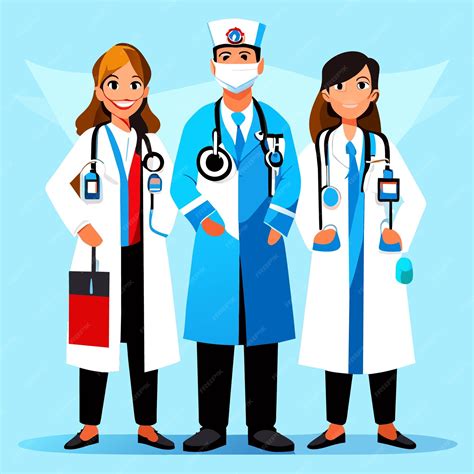 Premium Vector Nurse Characters Medical Team Digital Art Concept
