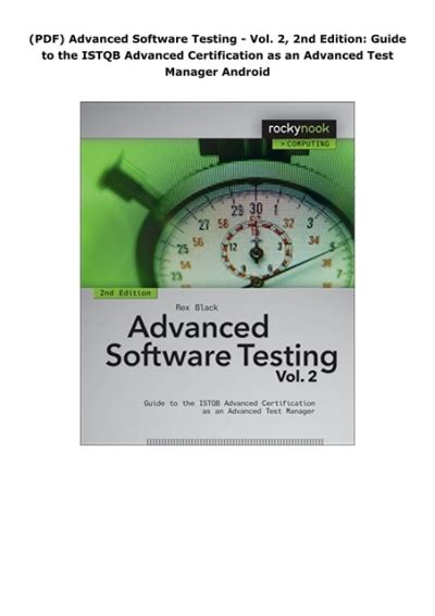Pdf Advanced Software Testing Vol 2 2nd Edition Guide To The