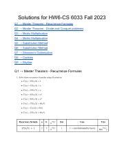 Optimizing Algorithms: Master Theorem, Matrix Multiplication | Course Hero