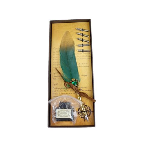 Caneta Caligrafia Vintage De Antiga Pena Conjunto De Tinta Tinteiro