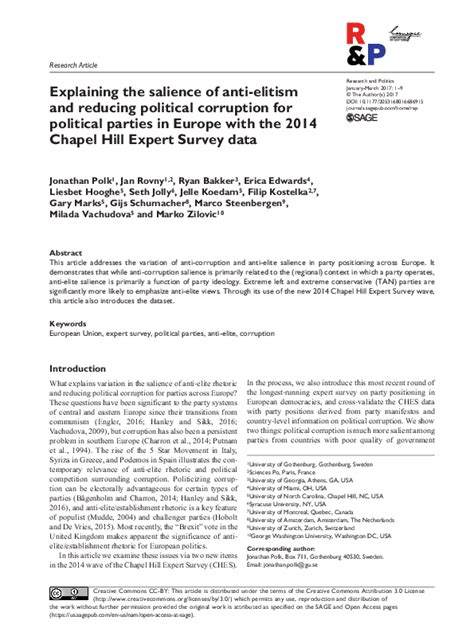Pdf Explaining The Salience Of Anti Elitism And Reducing Political