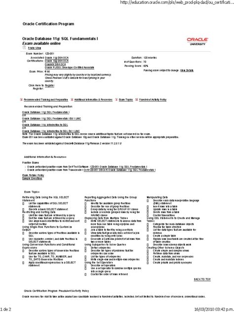 oracle database 11g sql fundamentals 1 pdf table database databases