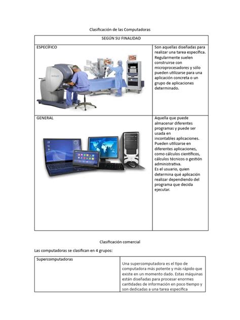 Clasificación De Las Computadoras Pdf Microcomputadoras Computadora Central