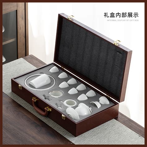 羊脂玉功夫茶具套装家用中式泡茶办公客厅高档白瓷侧把壶茶盘小套 虎窝淘