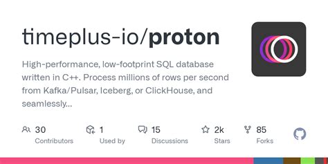 GitHub Timeplus Io Proton High Performance Low Footprint SQL Database Written In C