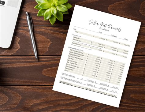Excel Seller Net Proceeds Template Instant Download Auto Calculate Net In Excel Or Mac