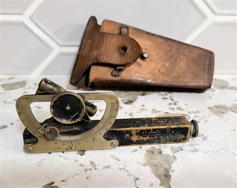 Antique Brass Abney Level Clinometer Surveyors Tool Tycos Short