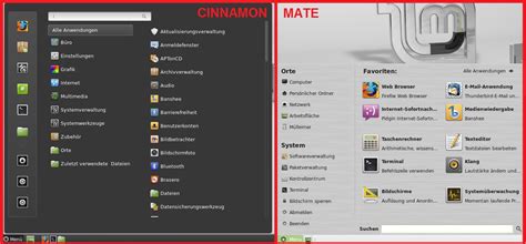 Der Unterschied Zwischen Mate Und Cinnamon Desktop Linux Mint 15