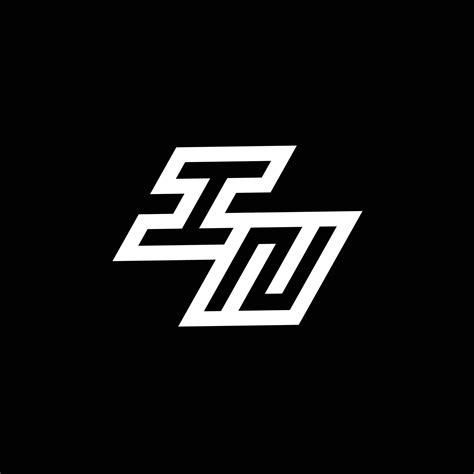 IN Logo Monogram With Up To Down Style Negative Space Design Template