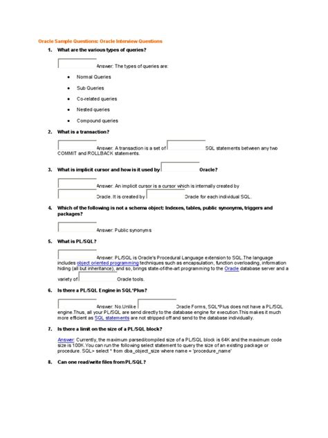 oracle sample questions pdf pl sql database index