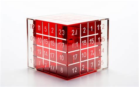 Premium Photo Projection Cube Calendar Clock Isolated On White Background