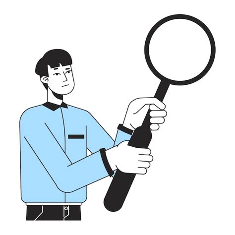 Hombre Curioso En Camisa Formal Con Carácter De Vector De Color De