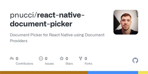 github pnucci react native document picker document picker for react