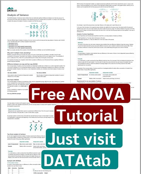 Datatab 👉 Free Anova Tutorial 👍👍👍 The Anova Analysis Of