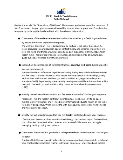 Psy 211 Module Two Milestone Template Prntbl Concejomunicipaldechinu