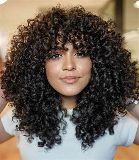 Curly Layered Haircuts With Bangs
