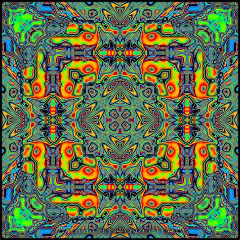 Fractal Spectral Caos Conzept Psychedelic Blacklight Art
