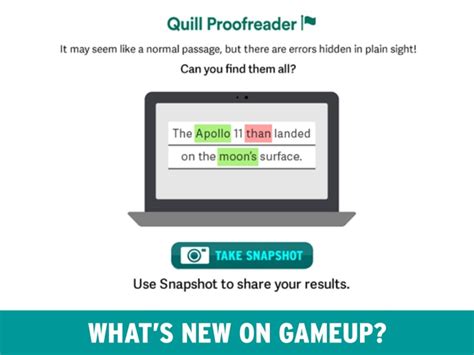 New On GameUp Quill Proofreader BrainPOP Educators