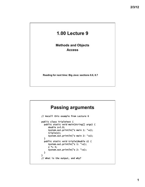 100 Lecture 9 Passing Arguments Methods And Objects Access