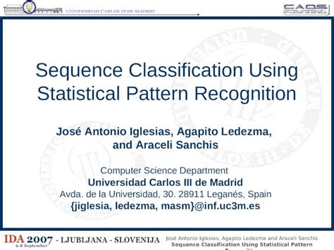 Ppt Sequence Classification Using Statistical Pattern Recognition Dokumentips