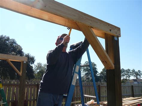 Shelton Projects Pole Barn Day 5 Braces And Trusses