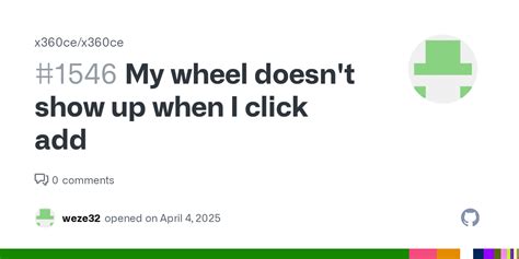 My Wheel Doesnt Show Up When I Click Add · Issue 1546 · X360cex360ce