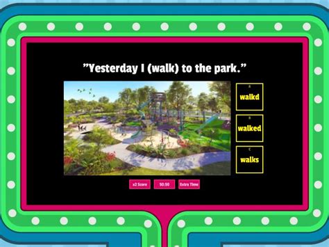 Plurals And Past Tense Gameshow Quiz