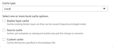 缓存构建以提高性能 AWS CodeBuild