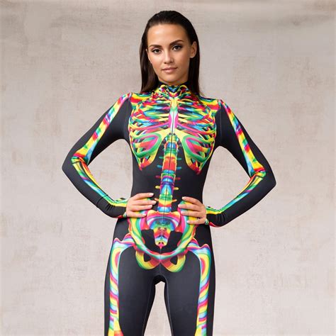 Rainbow Skeleton Costume Skeleton Costume Skeleton Bodysuit Etsy