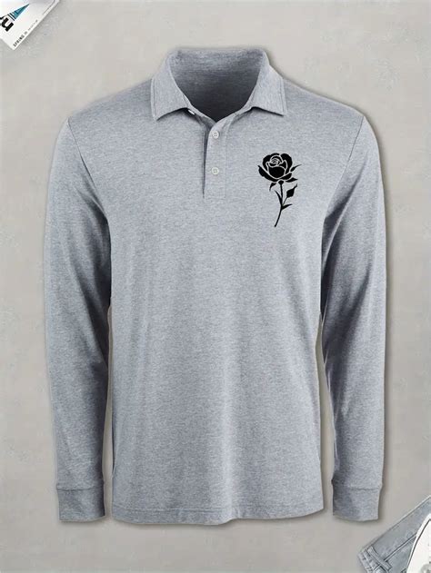 Plus Size Mens Lapel Shirt Rose Pattern Casual Long Sleeve Temu New