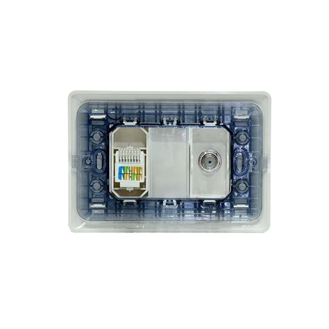 Placa De Pared Con Coaxial Y Red Cat5e Opalux Bm1885