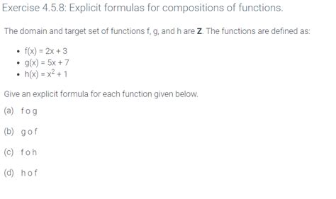 Solved Exercise 4 5 8 Explicit Formulas For Compositions Of Chegg